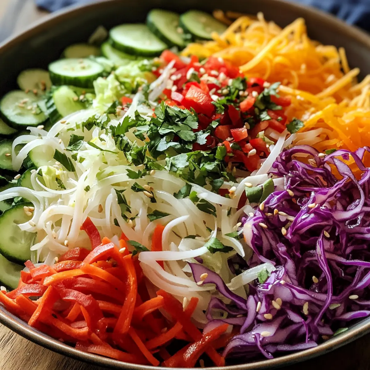 Irresistible Spring Roll Salad Bowl with Spicy Ginger Dressing